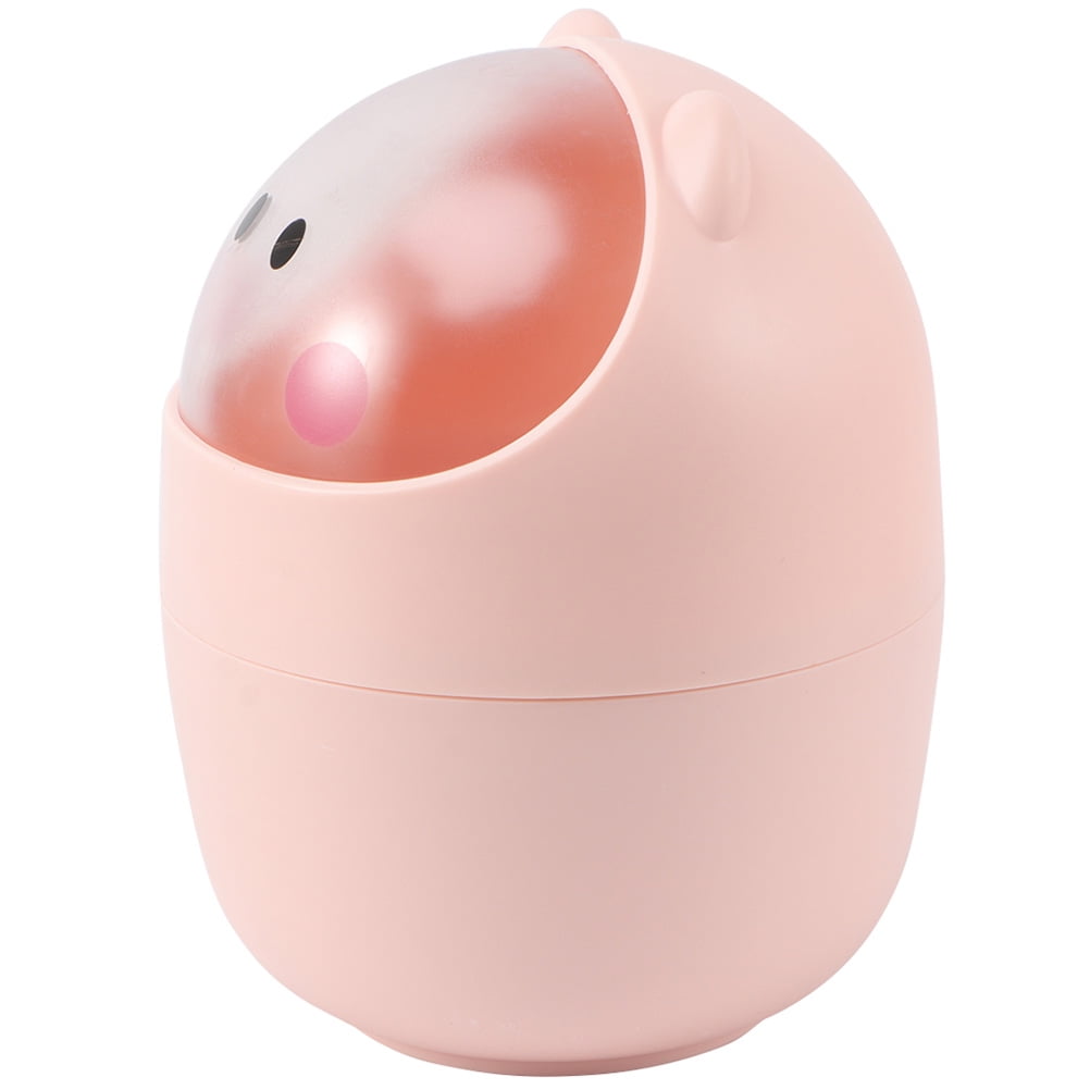LABSERRON 1Pack Desk Trash Can Lidded Design Pink Suitable For Office ...