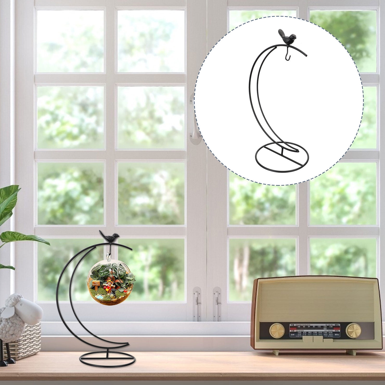 LABSERRON 1Pack Iron Hanging Stand Tabletop Ornament Hanger With Round ...