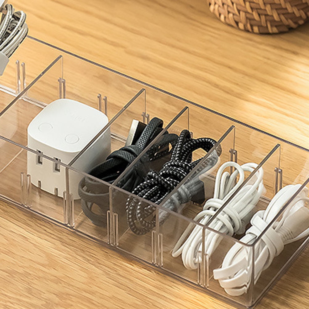 LABSERRON 1Pack Practical Design Transparent Rectangular Cable Storage ...