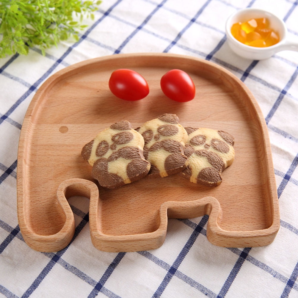 LABSERRON 1Pc Cartoon Wooden Service Plate Chocolate Color Wooden ...