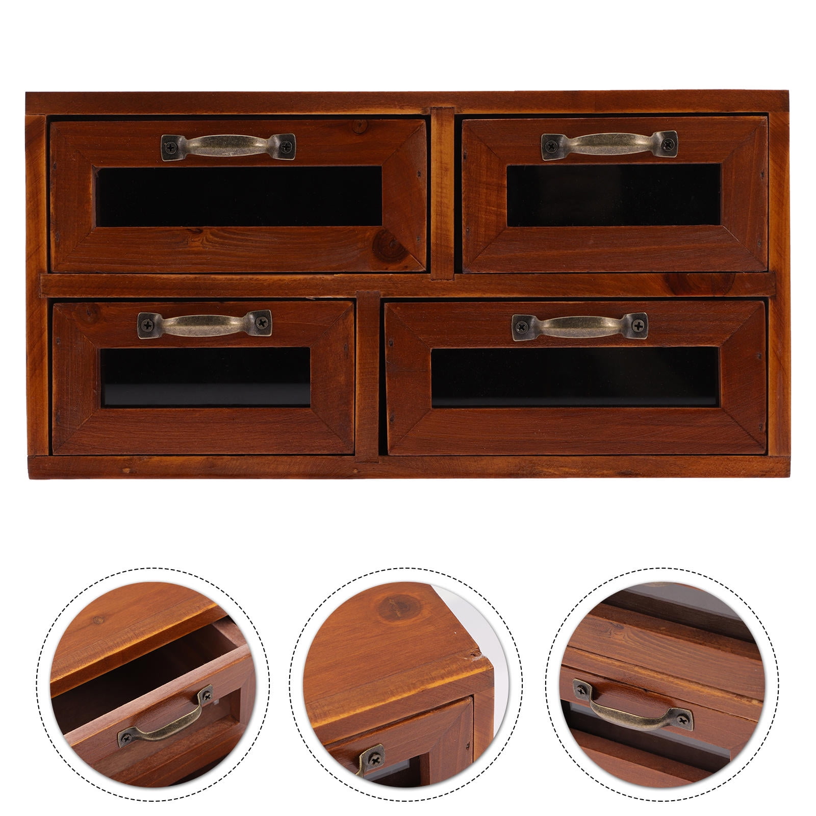 LABSERRON 1Pcs Desktop Organizer Box Wooden Cosmetics Storage Multi ...