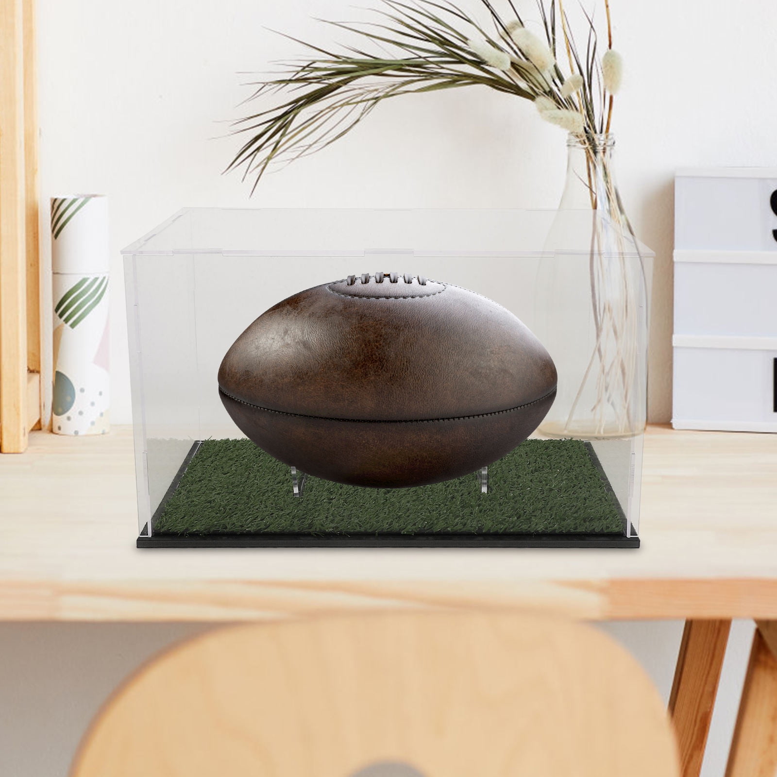 LABSERRON 1Pcs Football Display Box Black Acrylic Pull Out Transparent ...