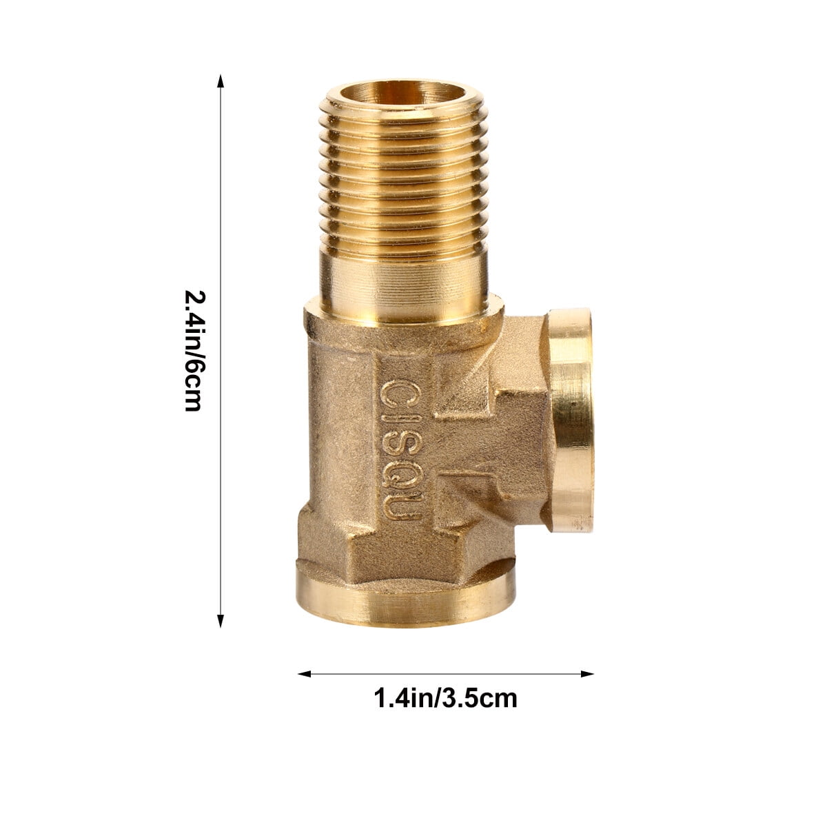 LABSERRON 1Pcs Golden Brass T-shaped Connector For Pipe Fitting With ...