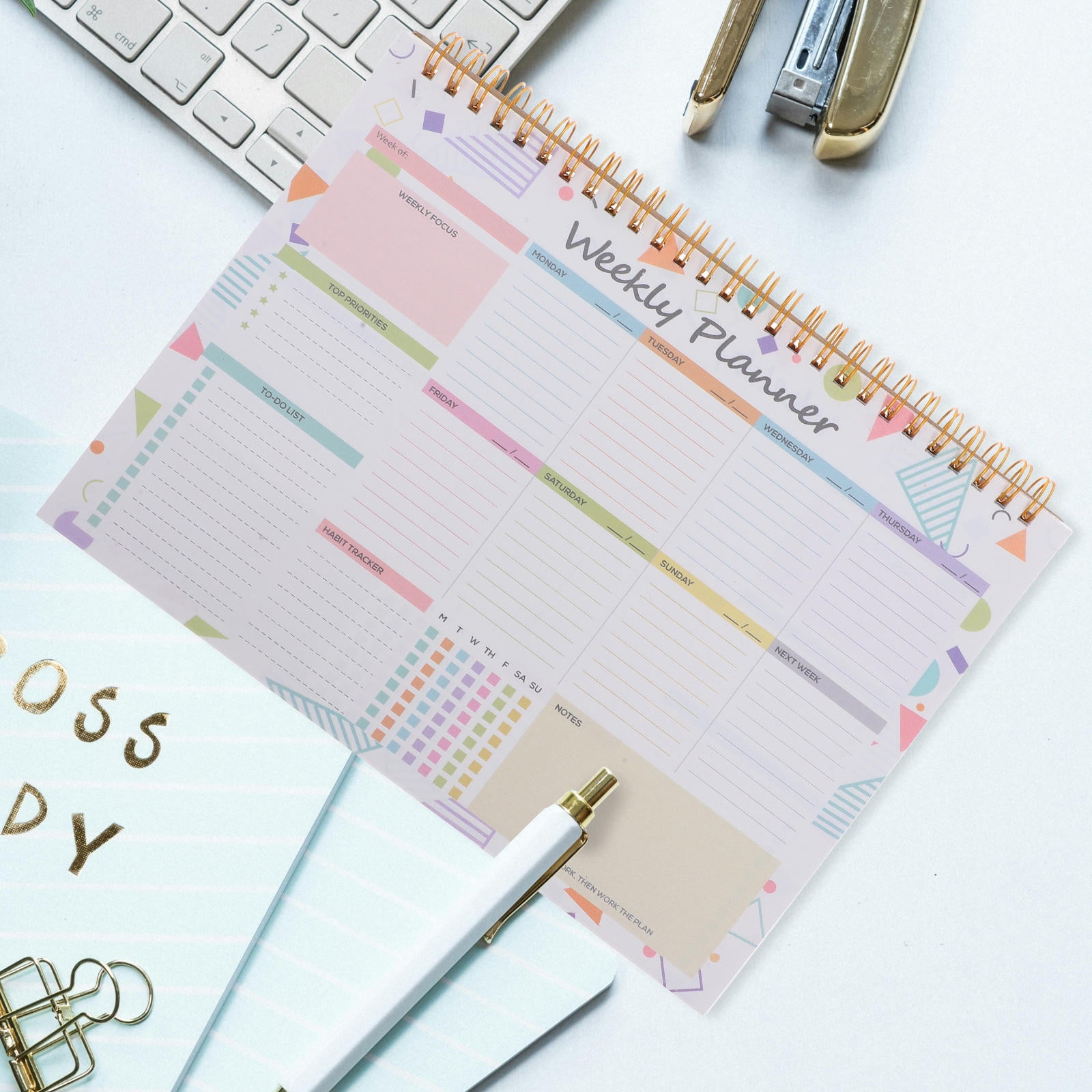 LABSERRON 1Pcs Multi Color Rectangular Paper Weekly Planner For Task ...