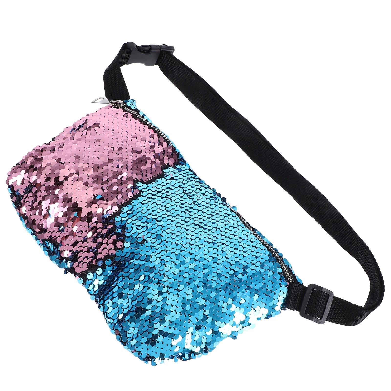 LABSERRON 1Set Blue Sequins Waist Bag Portable Carry Rectangular Shape ...