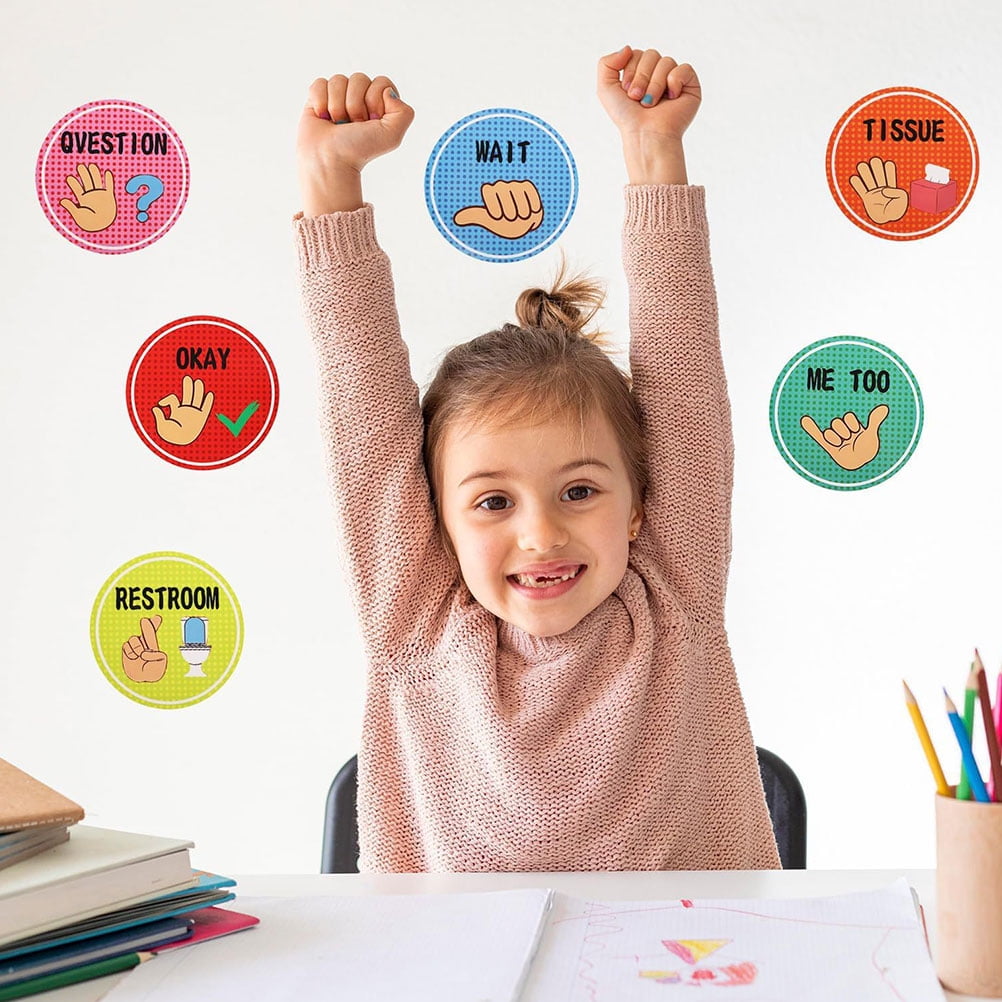 LABSERRON 1Set Hand Signal Posters for Kindergarten and Elementary ...