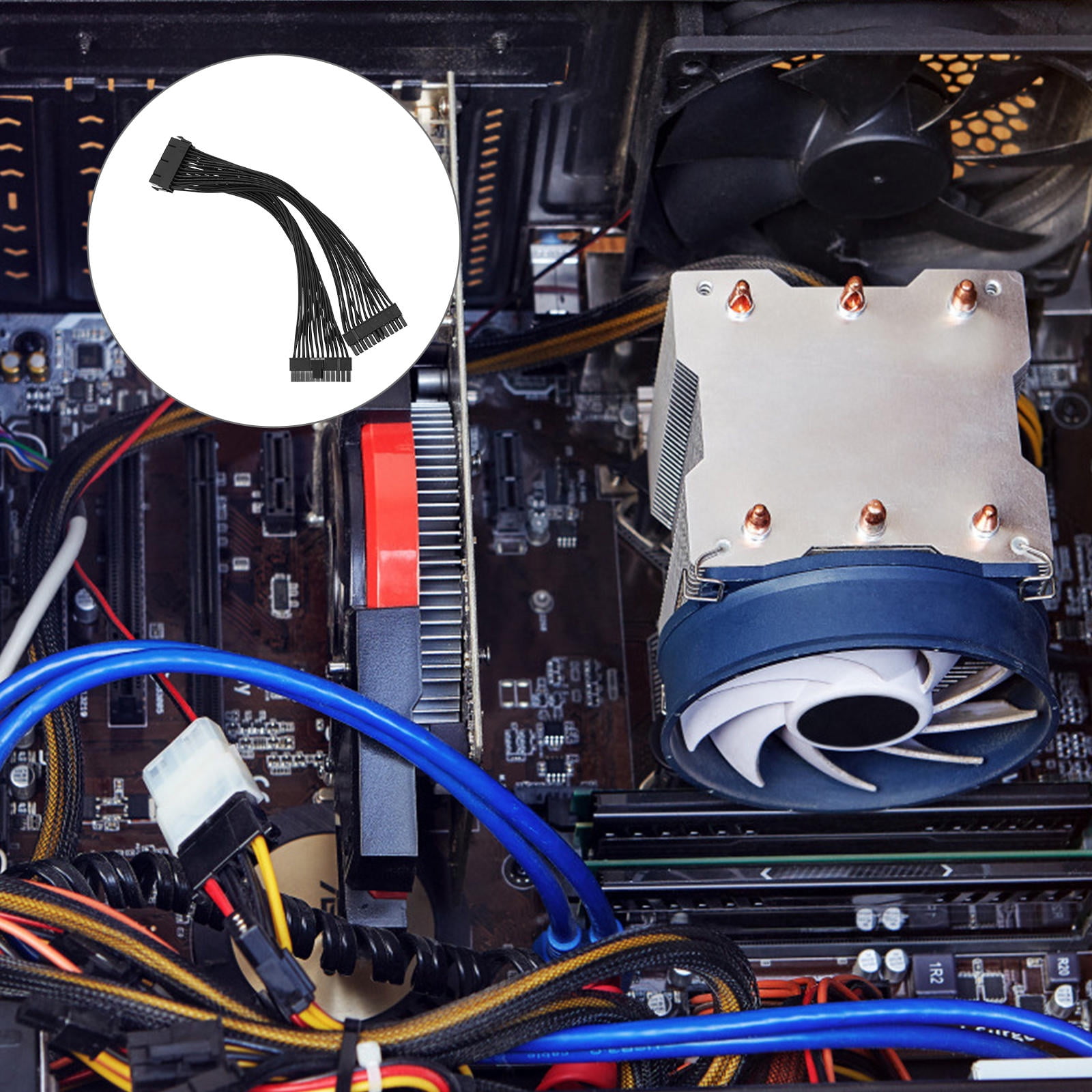 LABSERRON Power Supply Cable Extension Kit ATX Mainboard Splitter Cord ...