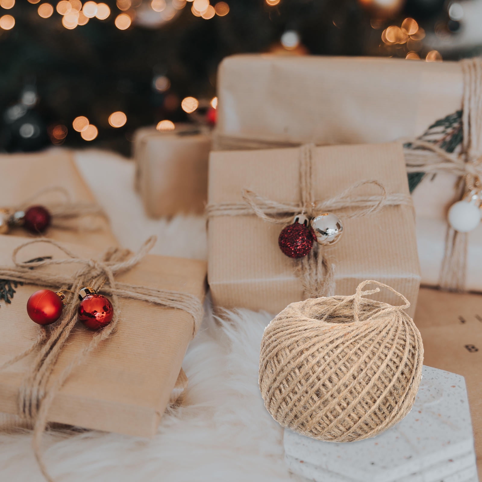 LABSERRON 2 Rolls Packaging Decorative Handmade Twine Ropes in Brown ...