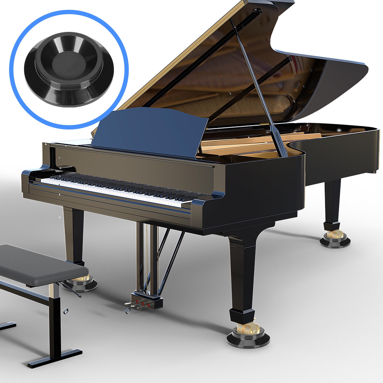 LABSERRON 2 Sets Creative Piano Foot Pad Round Shape for Piano Legs and ...