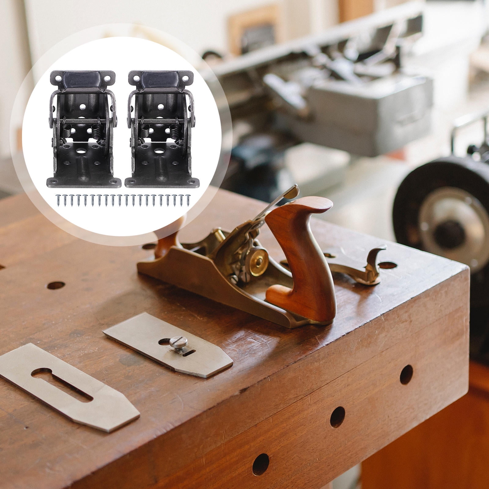 LABSERRON 2 Sets Folding Legs Hinge with Spring-Activated Lock in SPCC ...