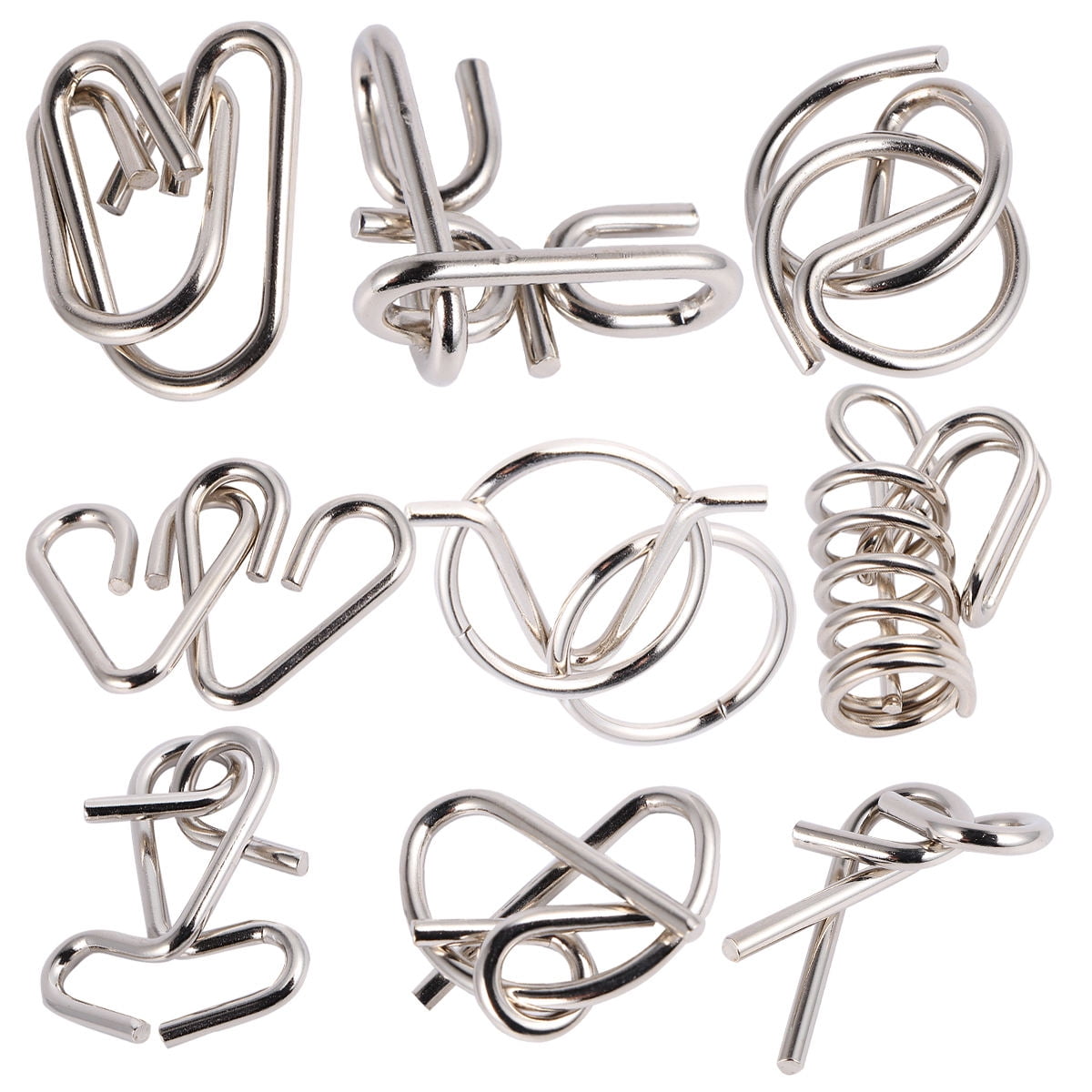 LABSERRON 2 Sets of 18Pcs Metal Brain Teaser Puzzles Toy for Adults and ...