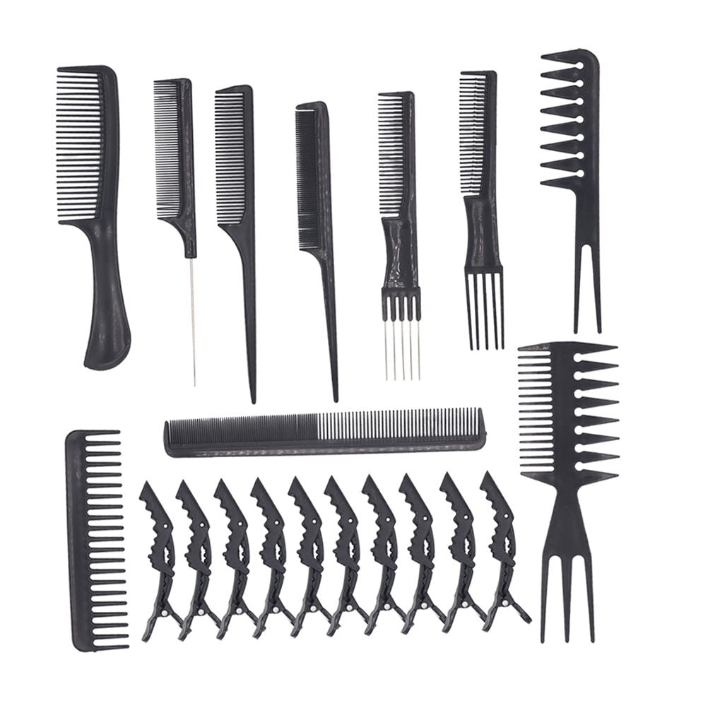 LABSERRON 20Pcs Haircut Comb Black Plastic Wide Tooth for Men Women ...
