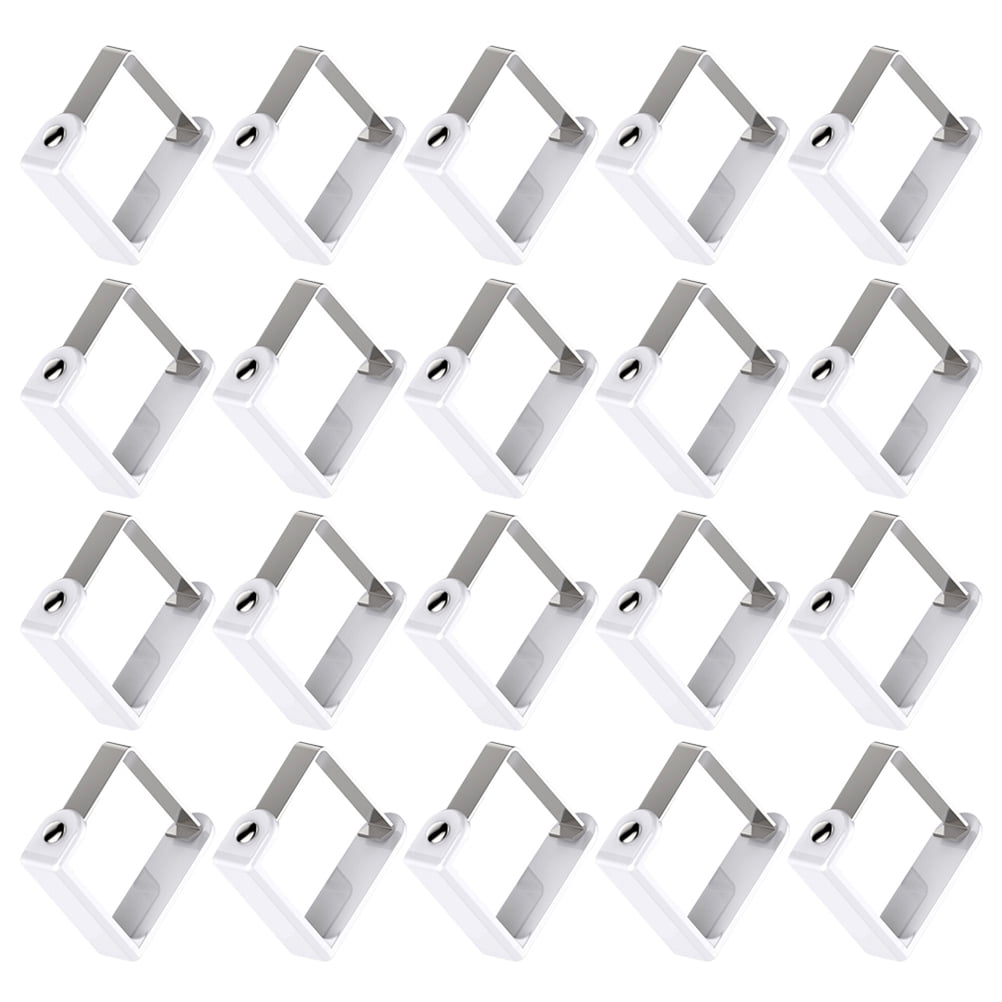 LABSERRON 20Pcs Tablecloth Cover Clamps White Rectangular ABS For And ...