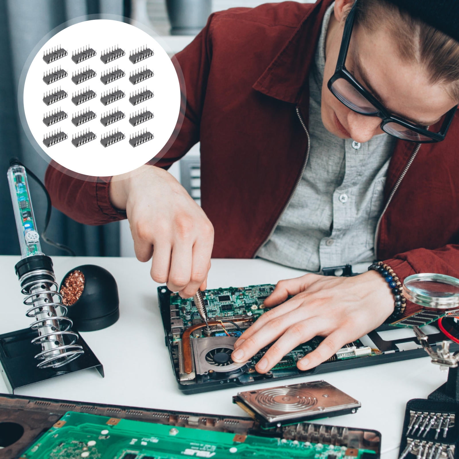 LABSERRON 20Set CD4066BE Integrated Circuits for Analog and Digital Signal Switching Black ...