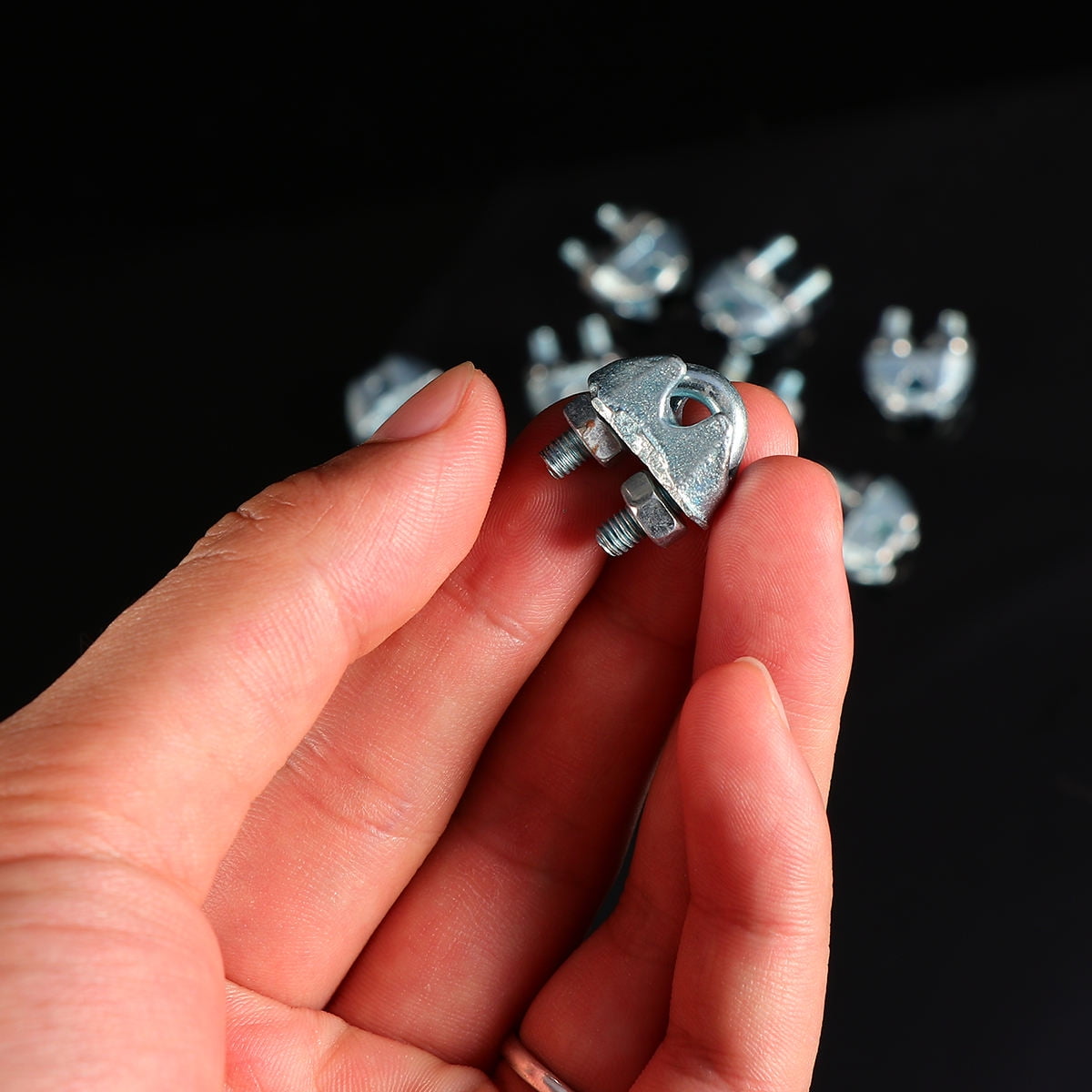 LABSERRON 24Set Zinc Galvanized Steel Cable Clamp for Wire Rope ...