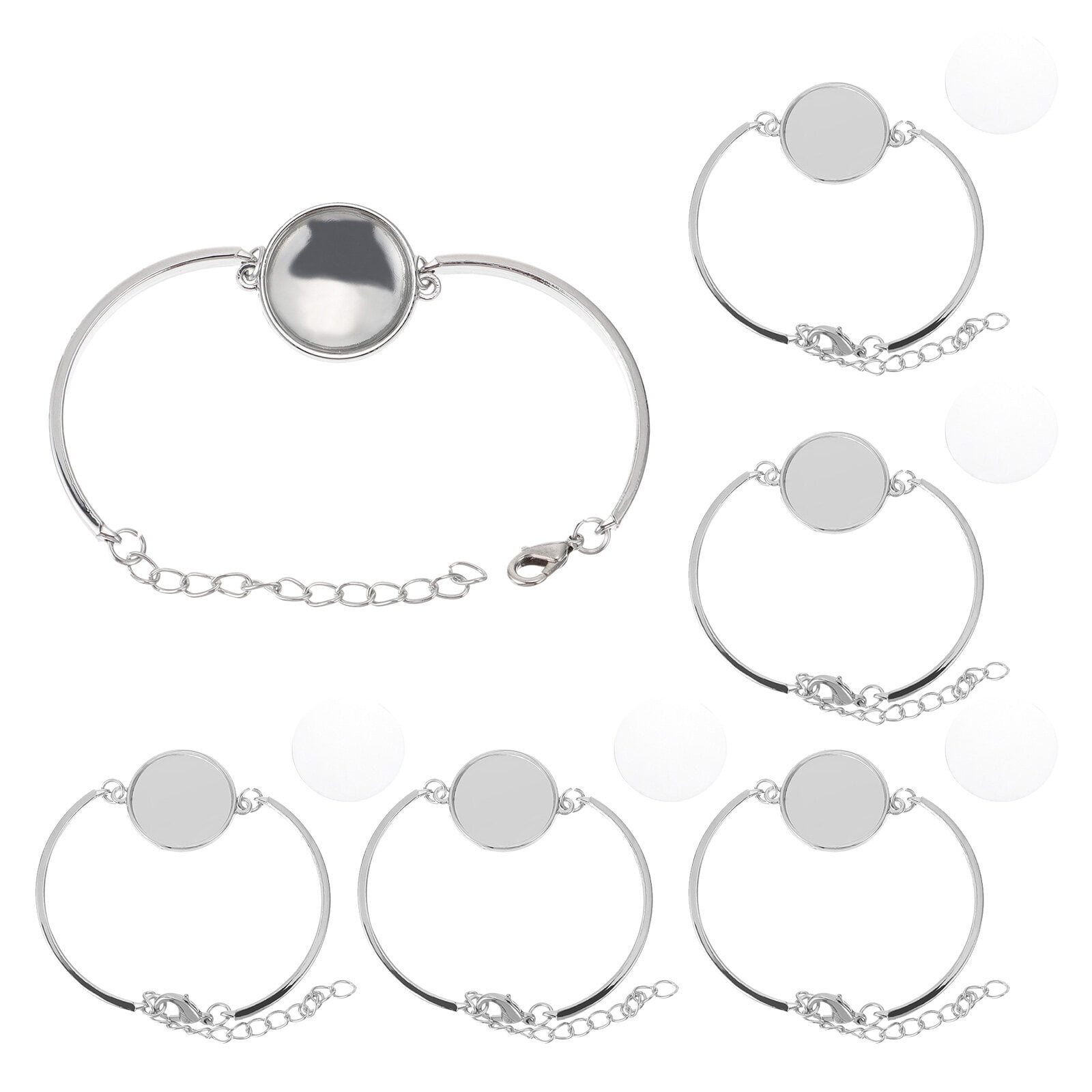 LABSERRON 25Pack Bezel Bracelet Jewelry Making Accessory Silver Color ...