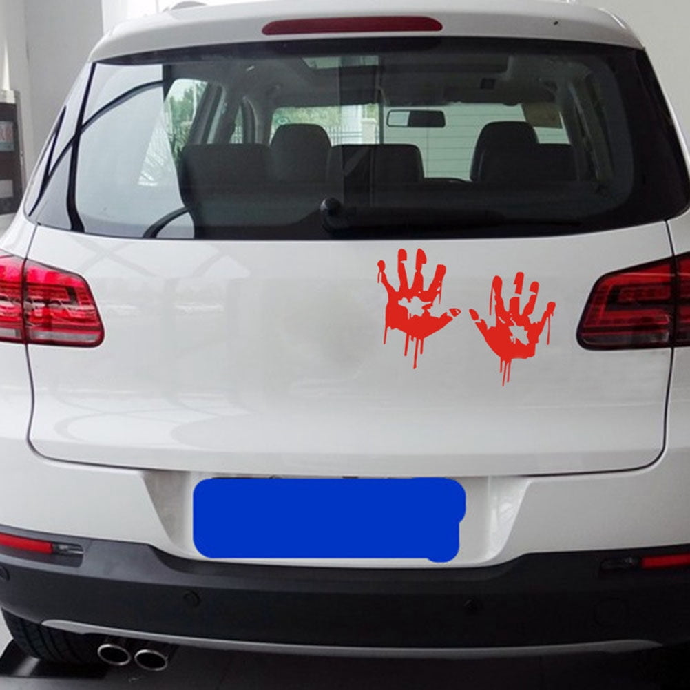 LABSERRON 2Pack Reflective Car Stickers Decals Red Handprint for Car ...