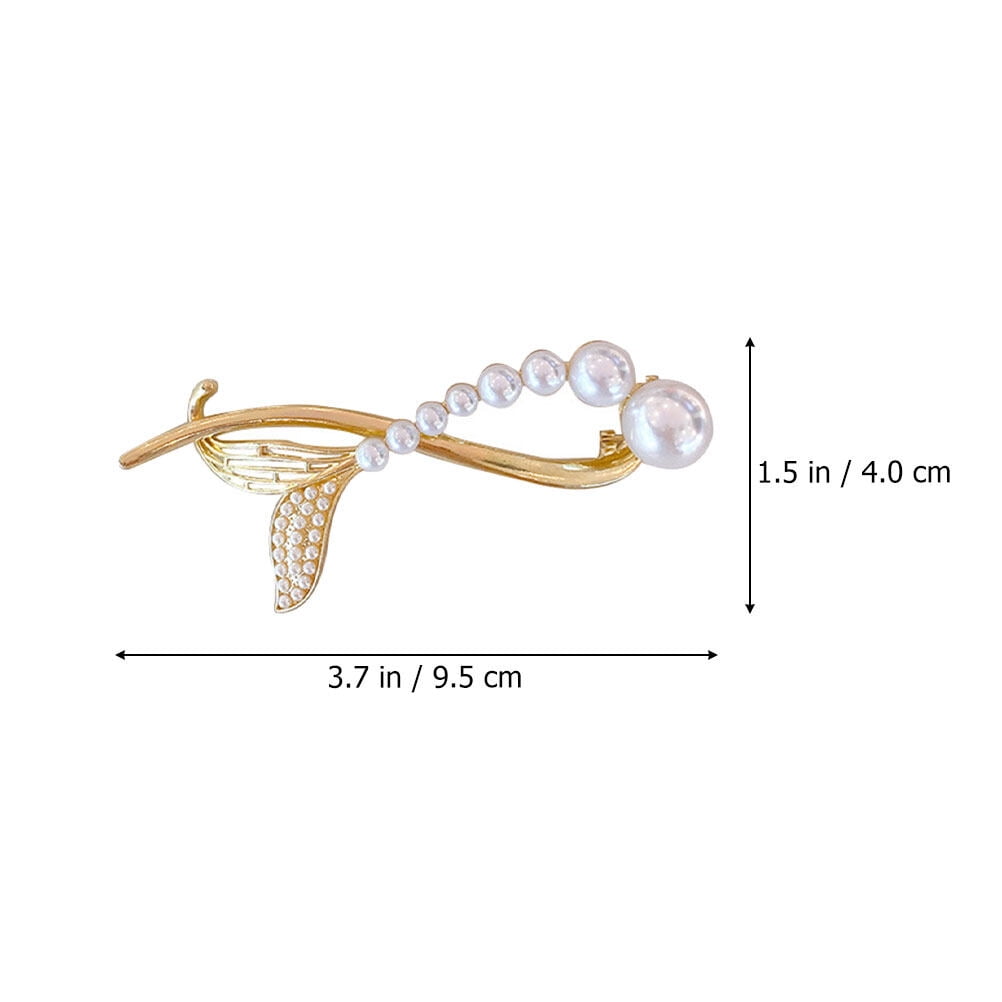 LABSERRON 2Pcs Golden Pearl Shape Rhinestone Design Metal Hair ...