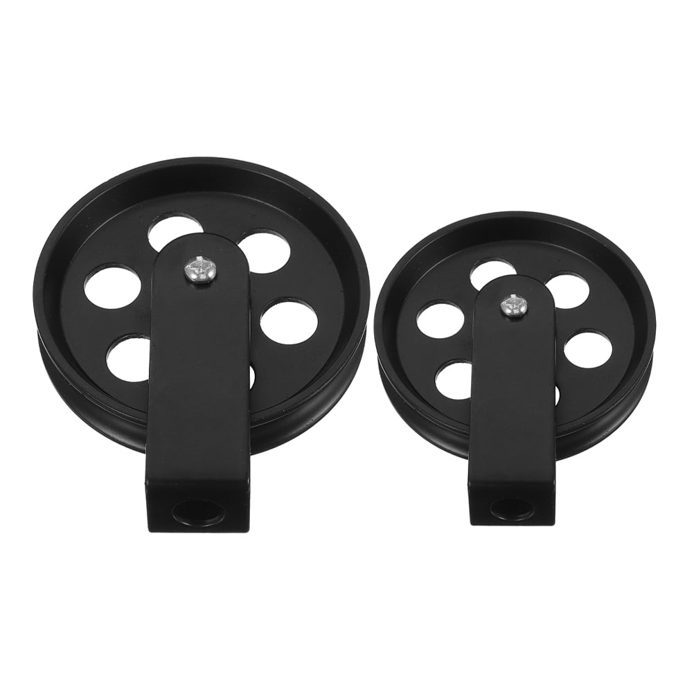 LABSERRON 2Pcs Industrial Light Stand Pulley System Black Iron Ceiling ...