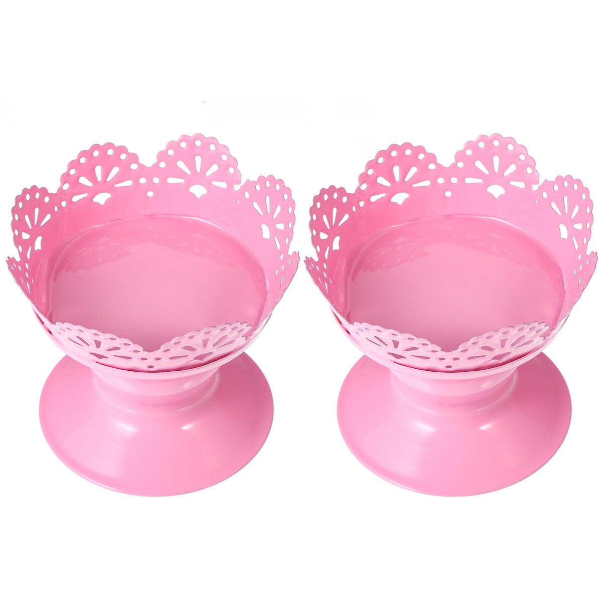 LABSERRON 2Pcs Pink Iron Cake Display Plate For Elegant And Rustic ...