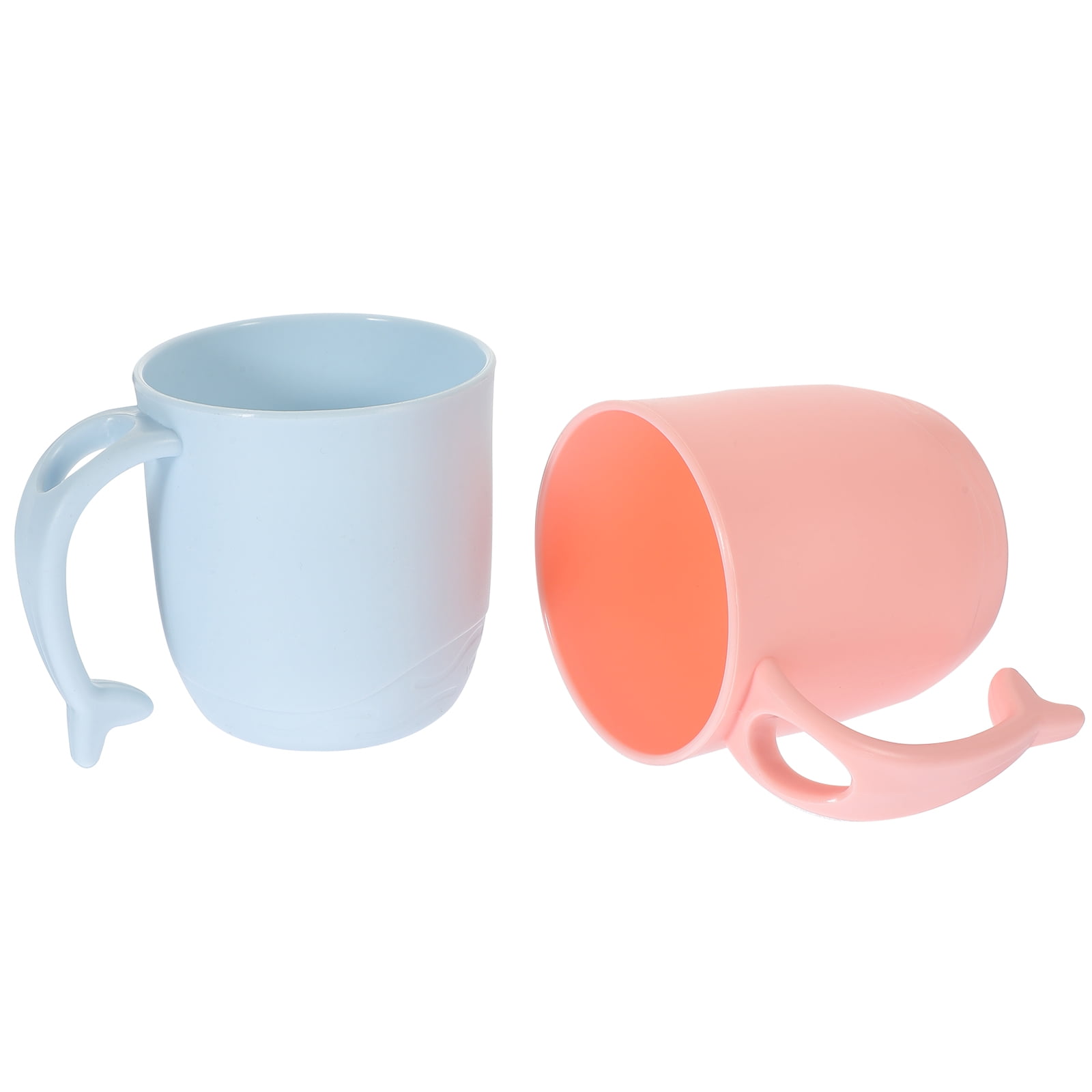 LABSERRON 2Pcs Toothbrush Mugs for Kids Dolphin Shape in Blue PP ...
