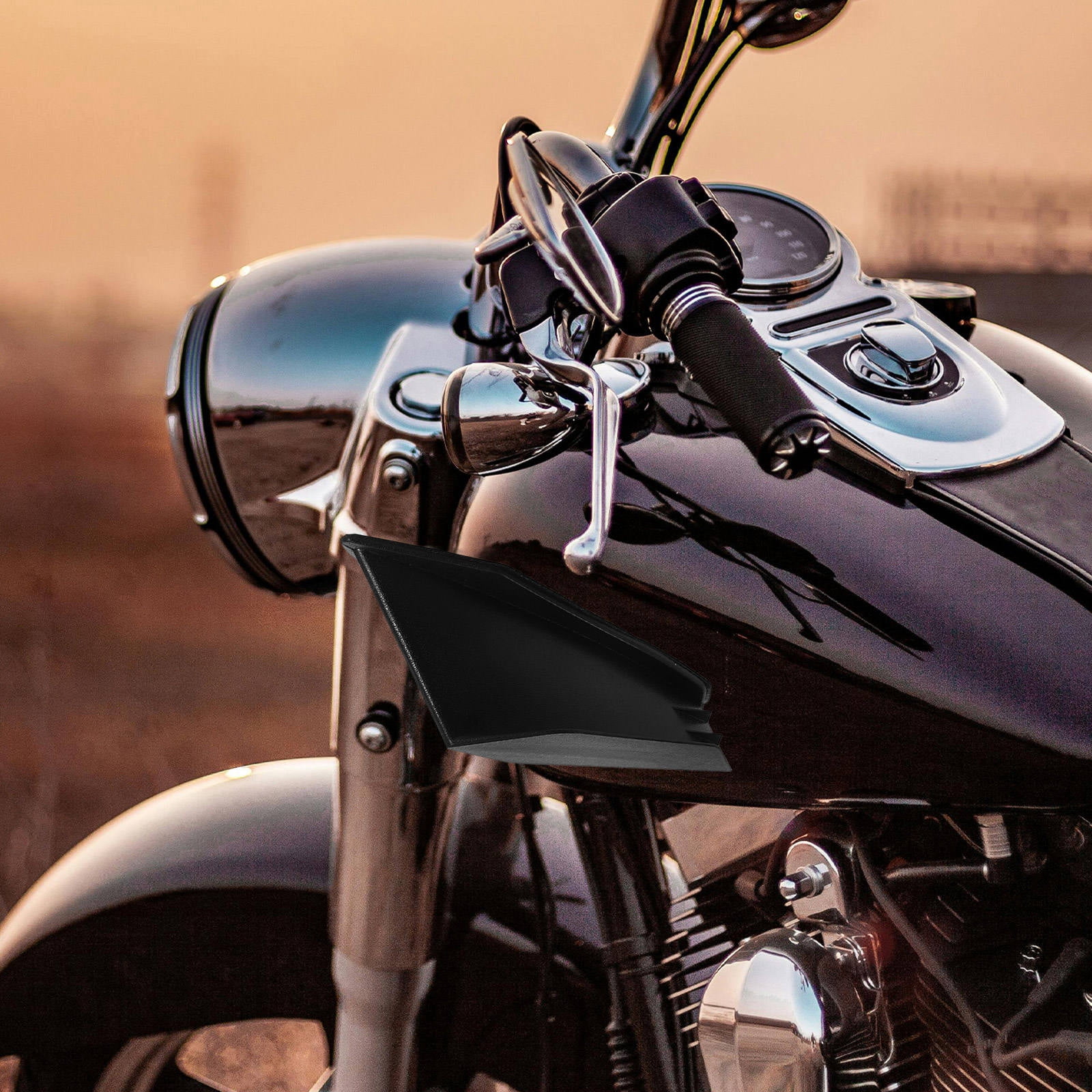 LABSERRON Motorcycle Wind Deflector Motorcycle Wing Black Abs 2Pcs ...