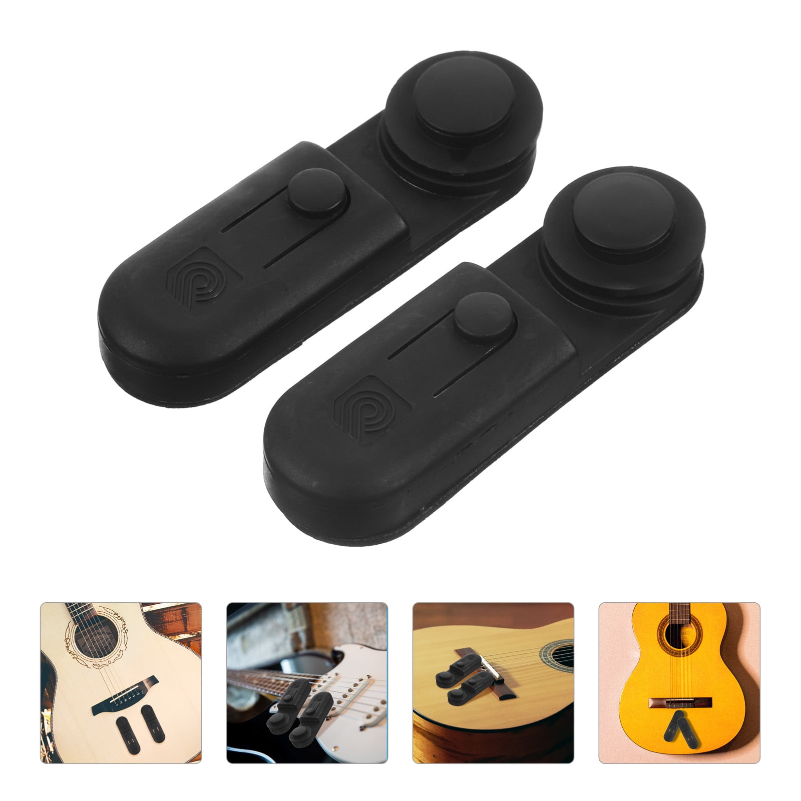 LABSERRON 2Set Guitar Strap Lock Buckle Lock Black Plastic Rectangular ...