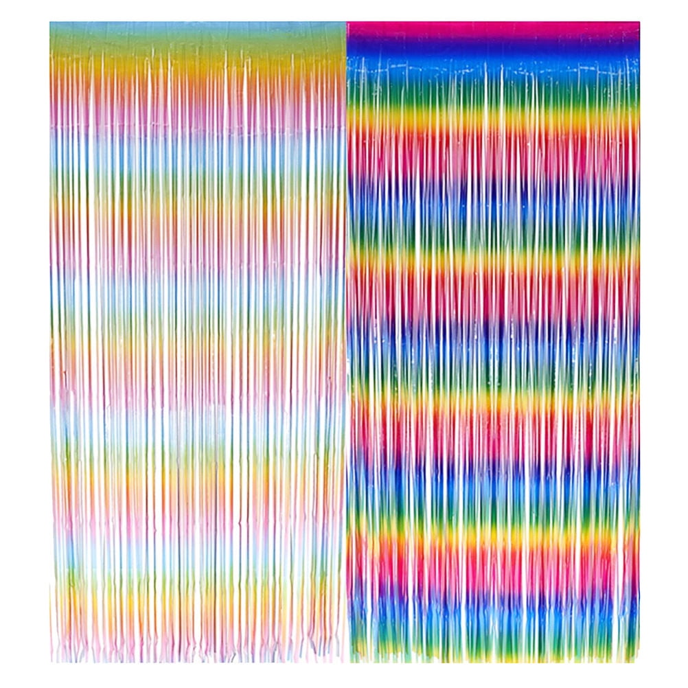 LABSERRON 2Set Shimmer Curtains for Party Background Gradient ...