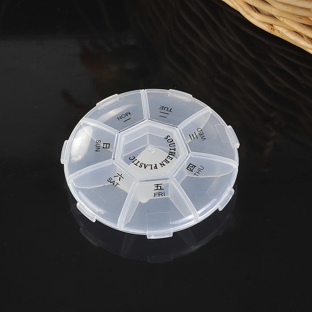 LABSERRON 3.3 x 3.3 x 0.8 in Pill Organizer Box 1Pack for Medication ...