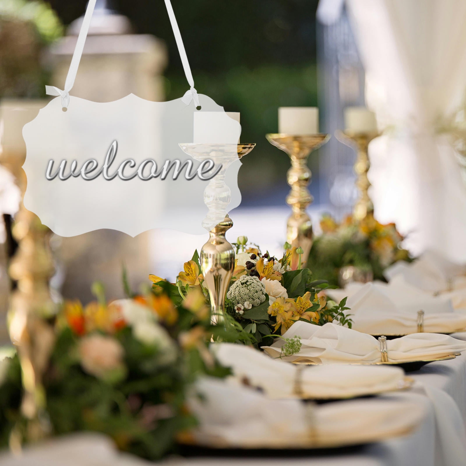 LABSERRON 3 Pcs Transparent Reserved Signs for Bride and Groom Chair ...