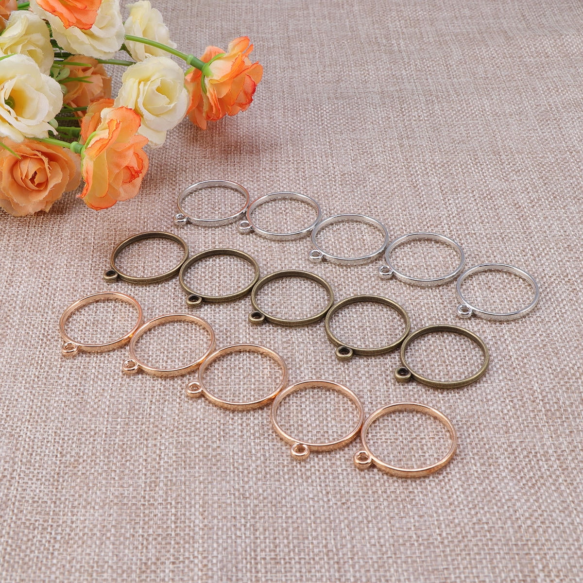LABSERRON 30Pcs Blank Settings For Jewelry Making Round Open Bezel ...