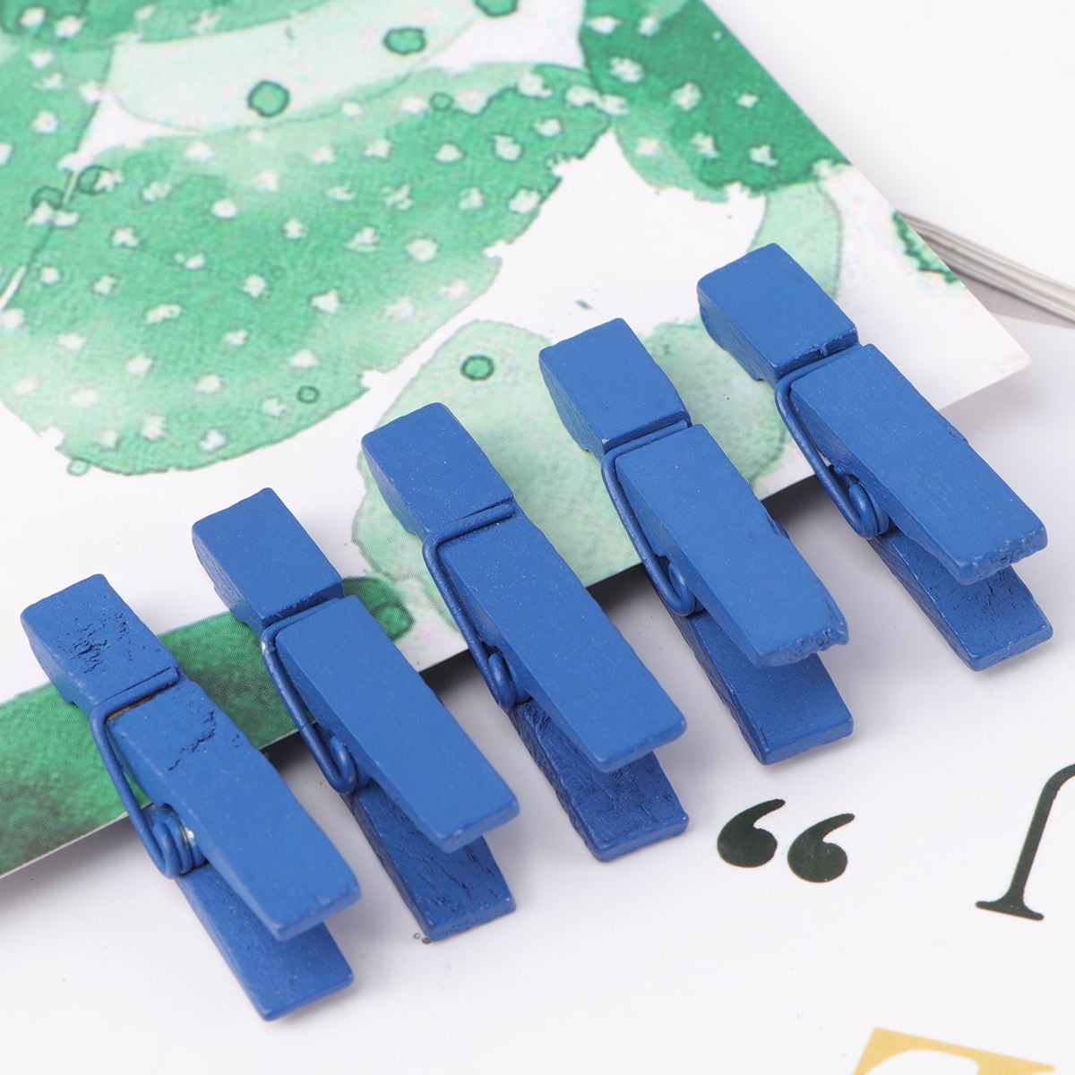 LABSERRON 30Pcs Photo Holder Clips Wooden Smooth Design Metal Spring ...