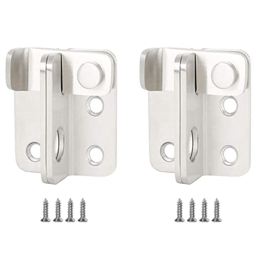 LABSERRON Barn Door Lock Secure Locking Latch Silver 2 Sets 6.2X5CM ...