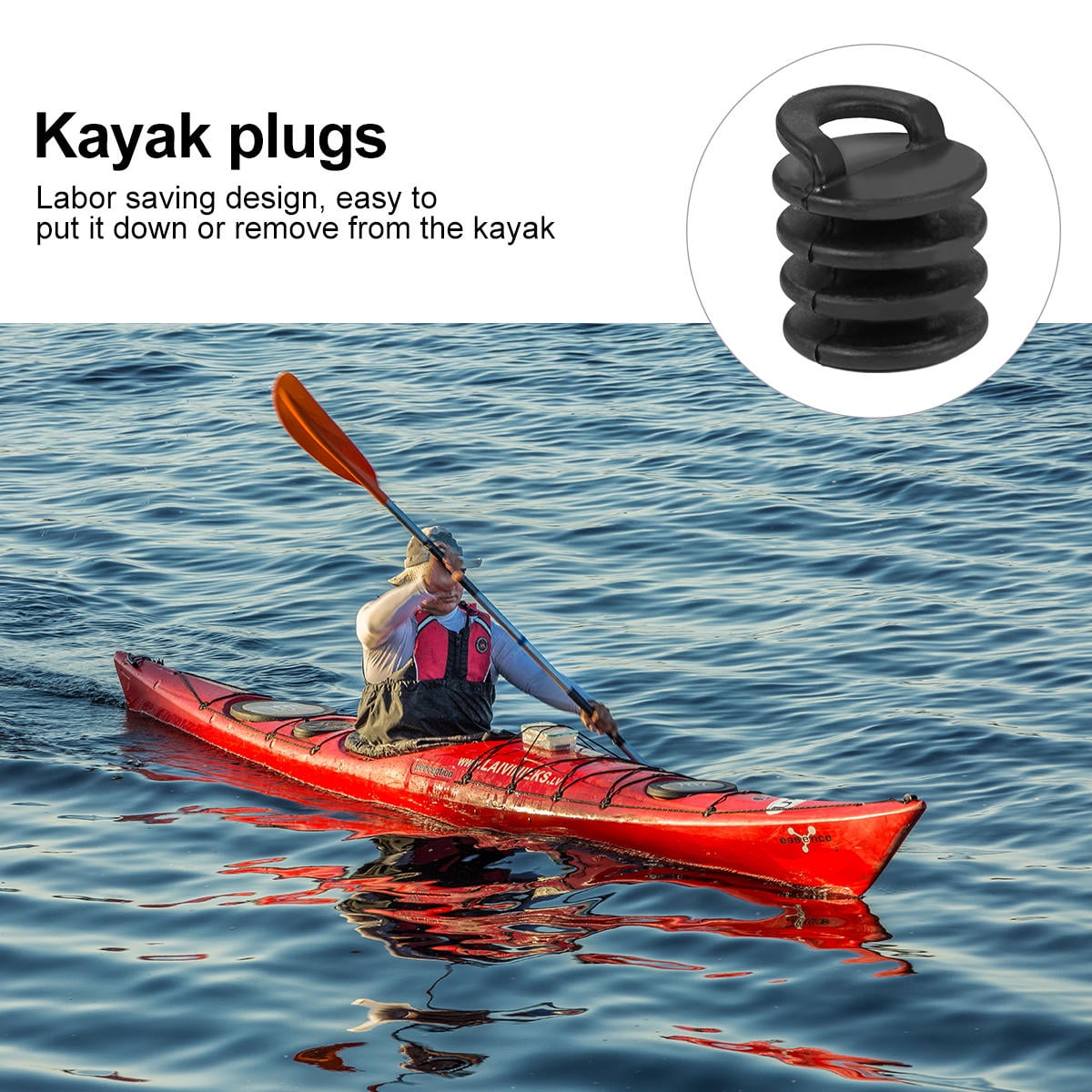 LABSERRON 3Pack Universal Design Kayak Drain Plugs Rubber Boat ...