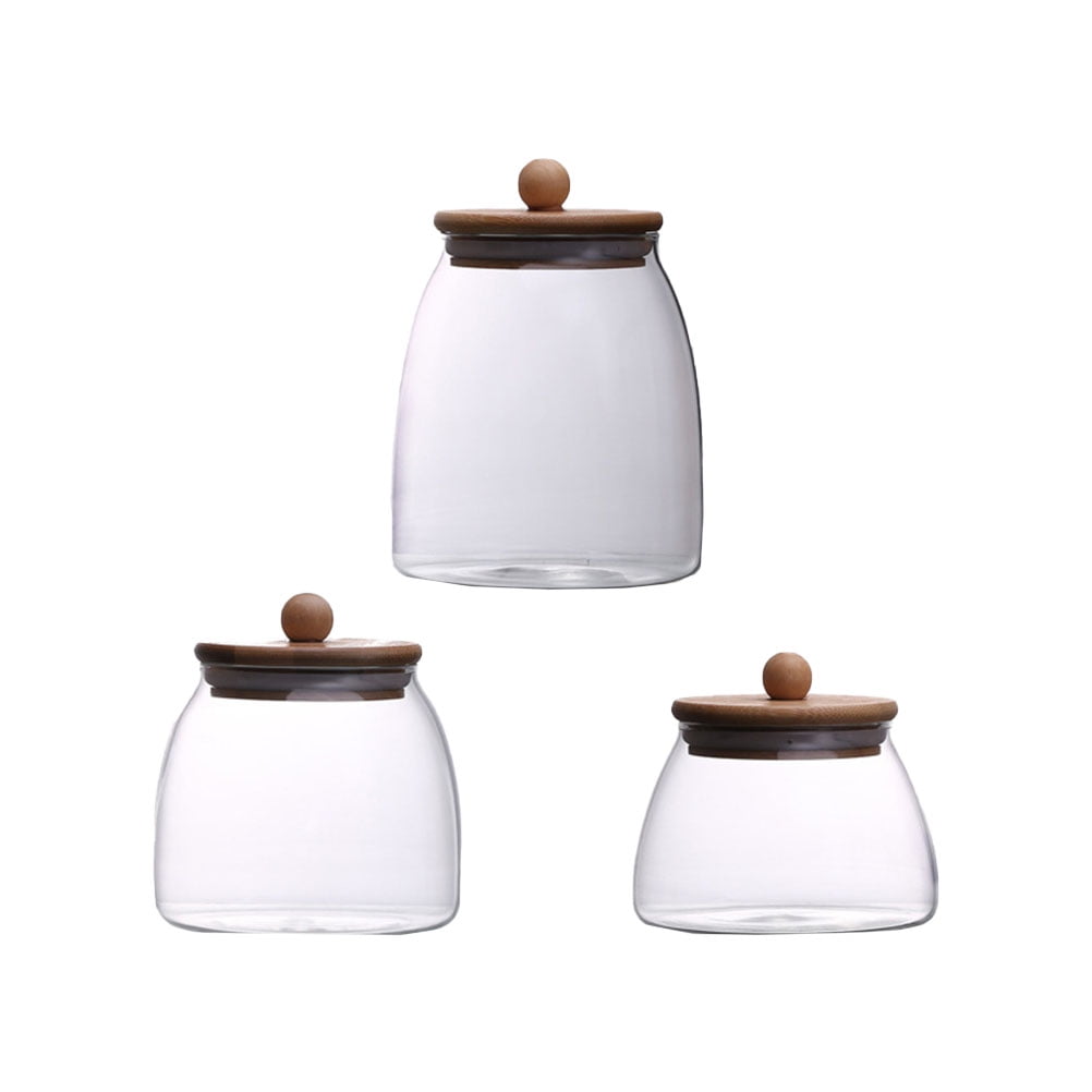 LABSERRON 3Pcs Food Containers Cylindrical High Borosilicate Glass ...