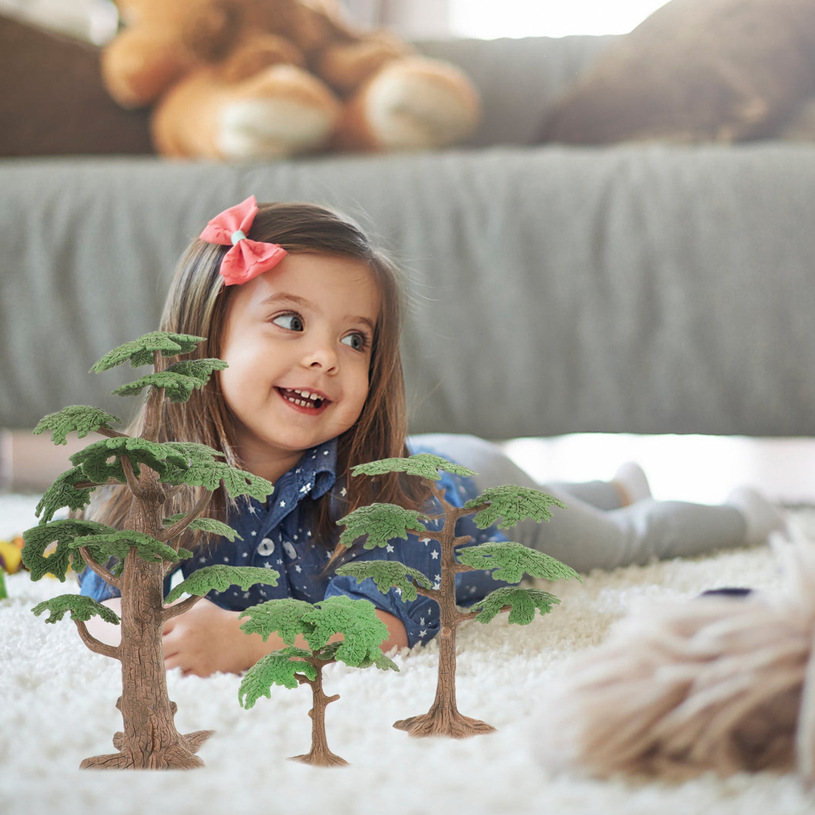 LABSERRON 3Pcs Scale Model Trees for Hobbyists and Artists Plastic Simulation Mini Tree Natural ...