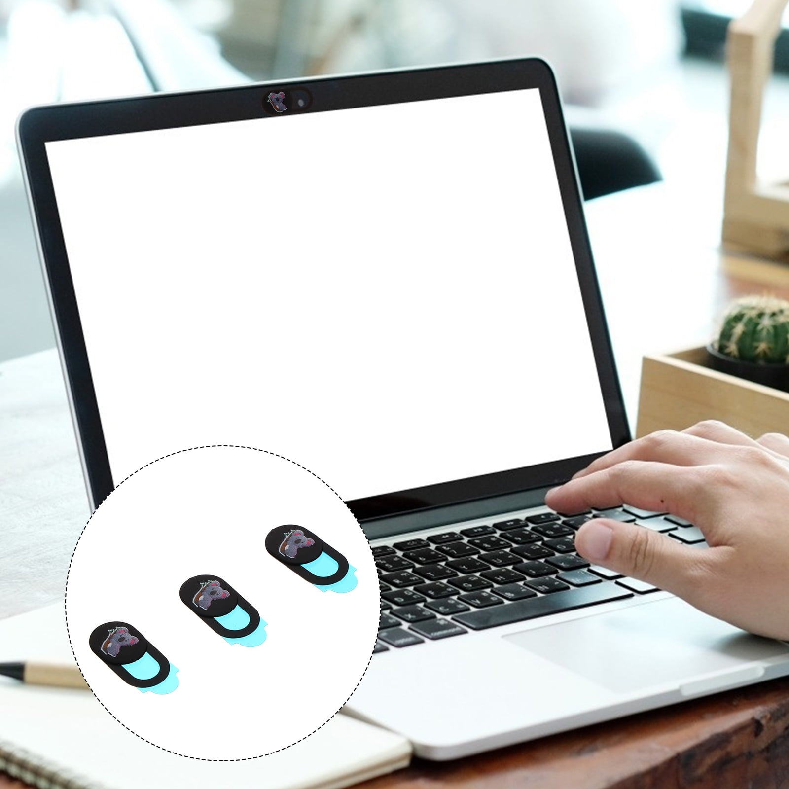 LABSERRON 3Pcs Webcam Privacy Cover for Laptop Rectangular Shape Black ...