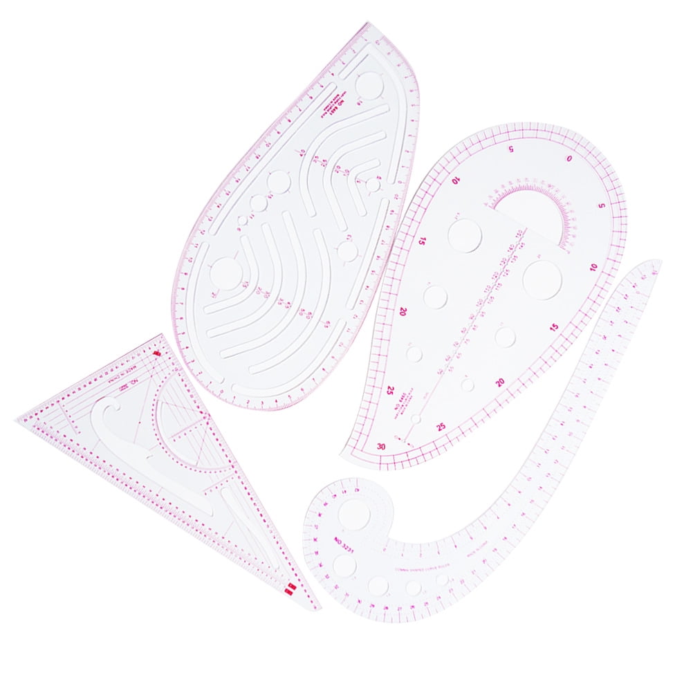 LABSERRON 4Pcs Metric Ruler Set Plastic Transparent for Sewing Tools ...