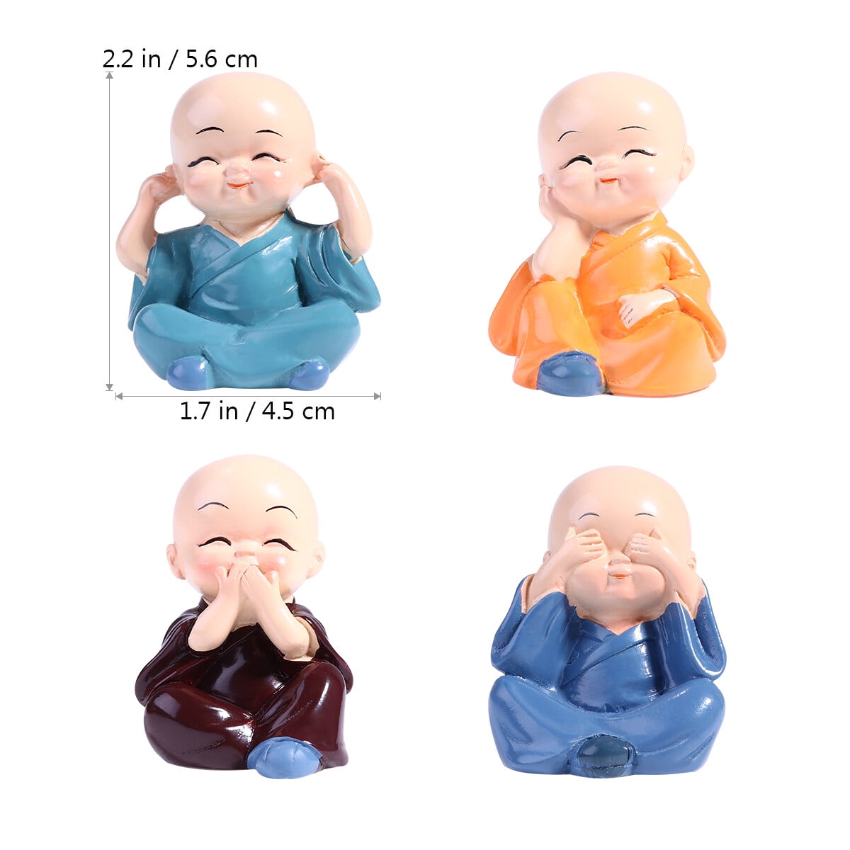 LABSERRON 4Pcs Resin Car Decoration Monks for Home and Car Interior in ...