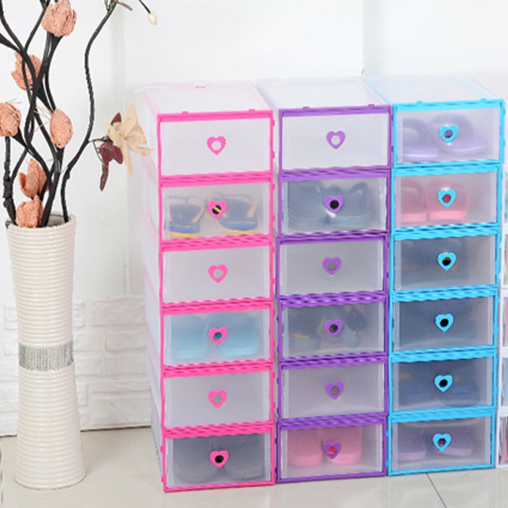 LABSERRON 4Pcs Shoes Organiser Plastic Simple Drawer Style Portable Lid ...