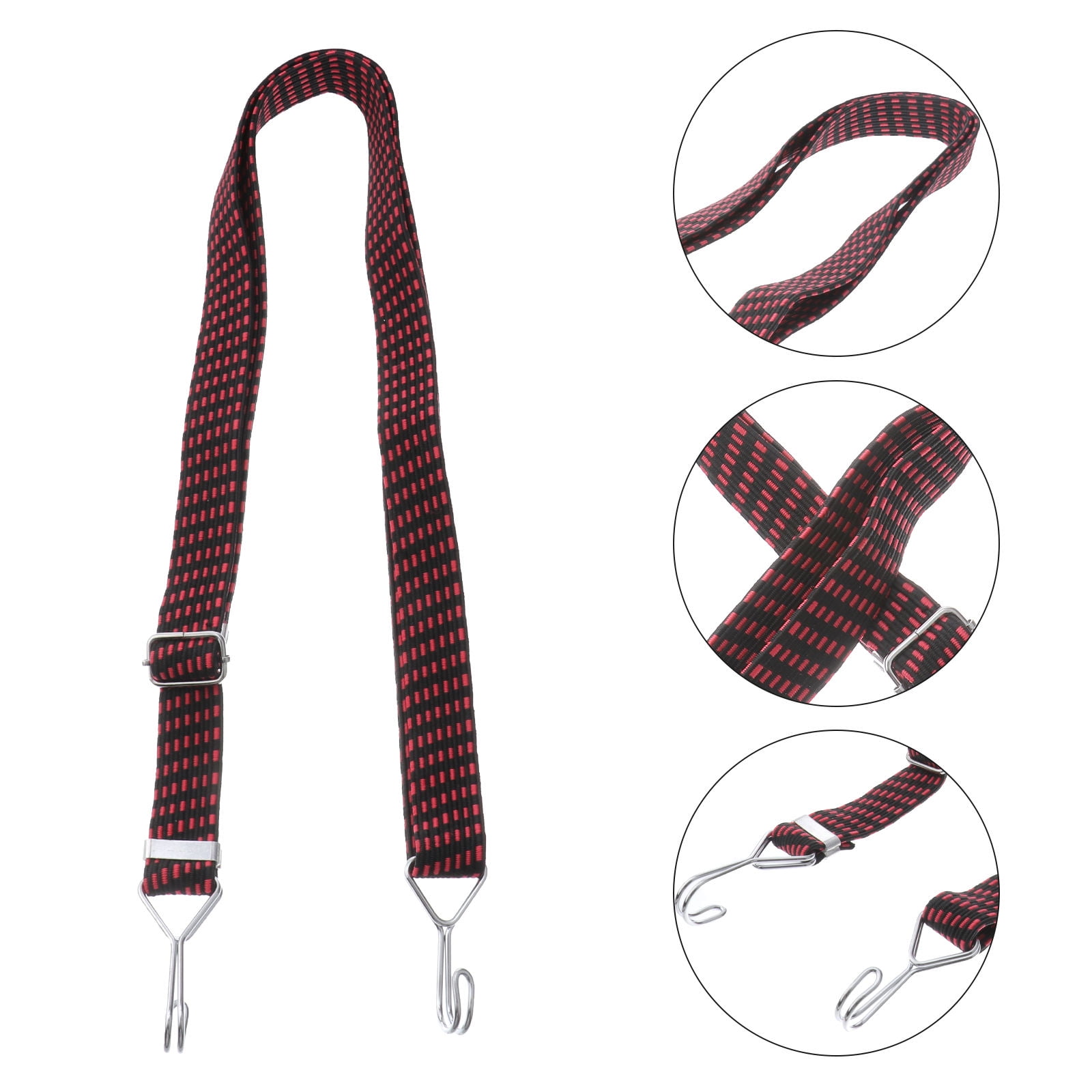 LABSERRON Adjustable Flat Bungee Cords Red Metal Latex For Cargo Strap ...