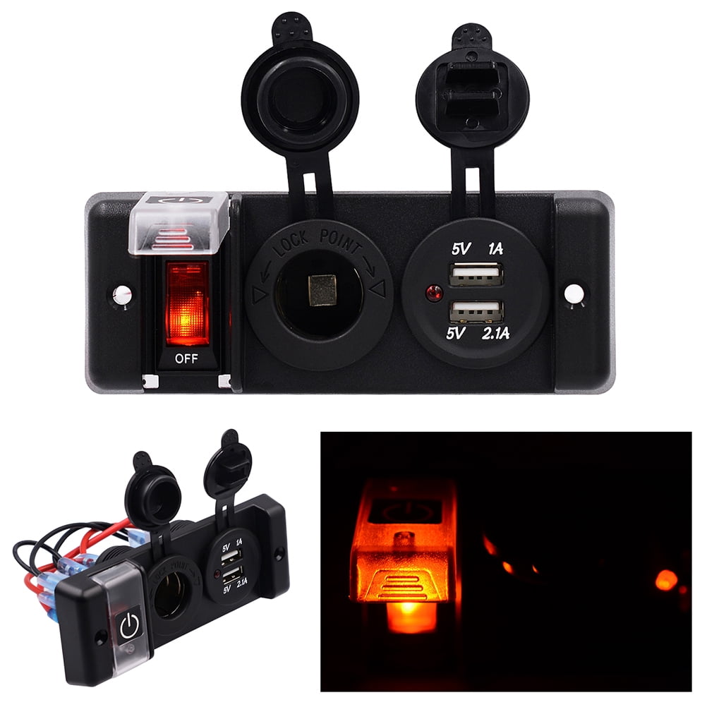 LABSERRON 4Set Car Outlet Converter with LED Lighting and Overload ...