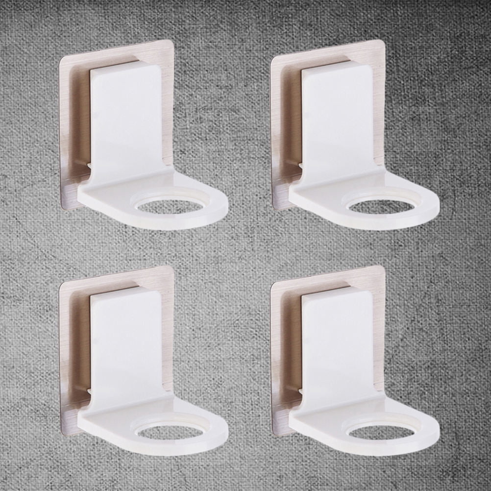 LABSERRON 4Set Self-Adhesive Shampoo Holder White Plastic Square Shape ...