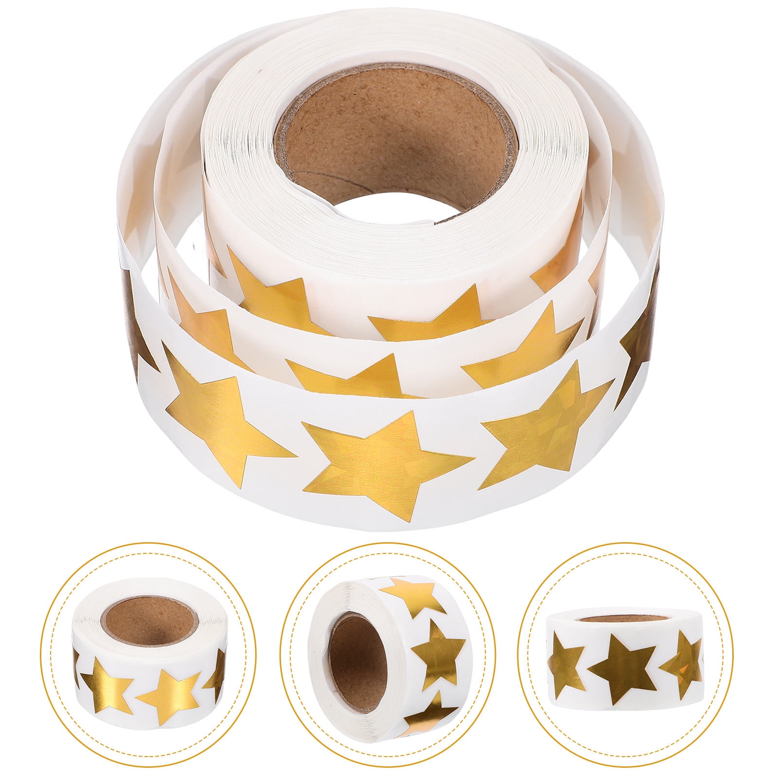 LABSERRON 500Set Coated Paper Golden Pentagram Stickers for Students ...