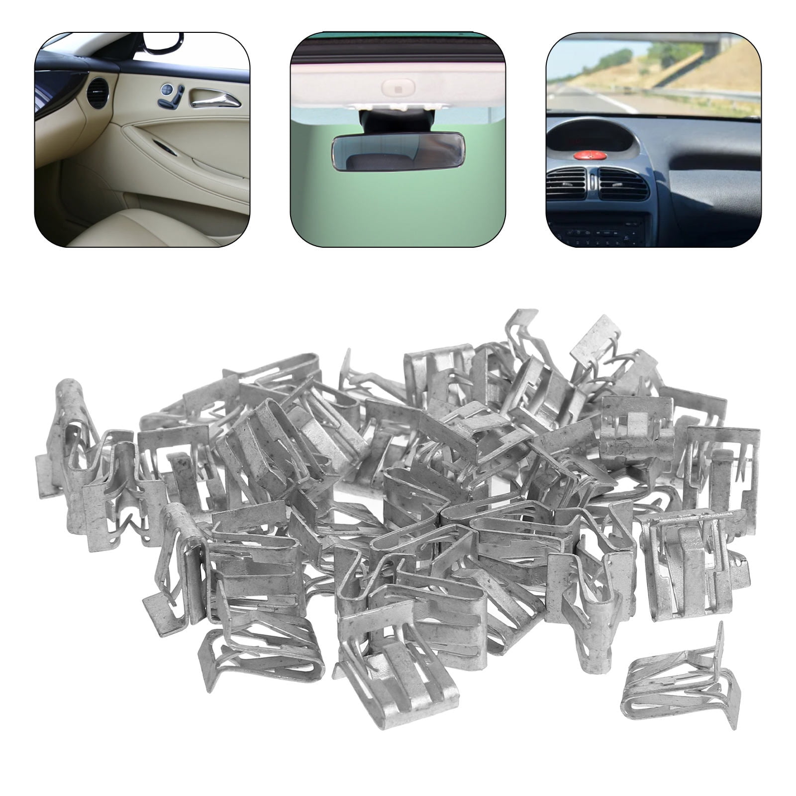 LABSERRON 50Pcs Fastener Clips for Car Interior Grey Carbon Steel ...