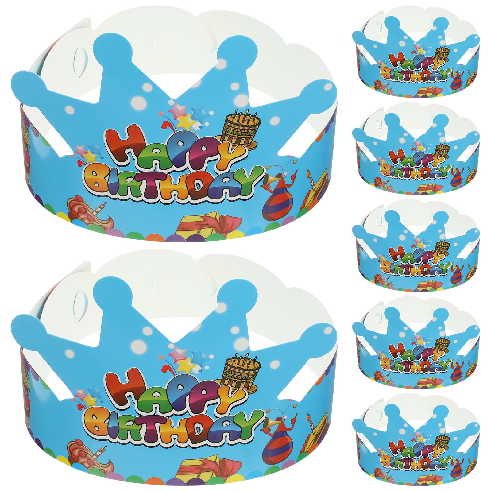 LABSERRON 50Pcs Girls Birthday Crown Paper Hat Reusable Photo Prop for ...
