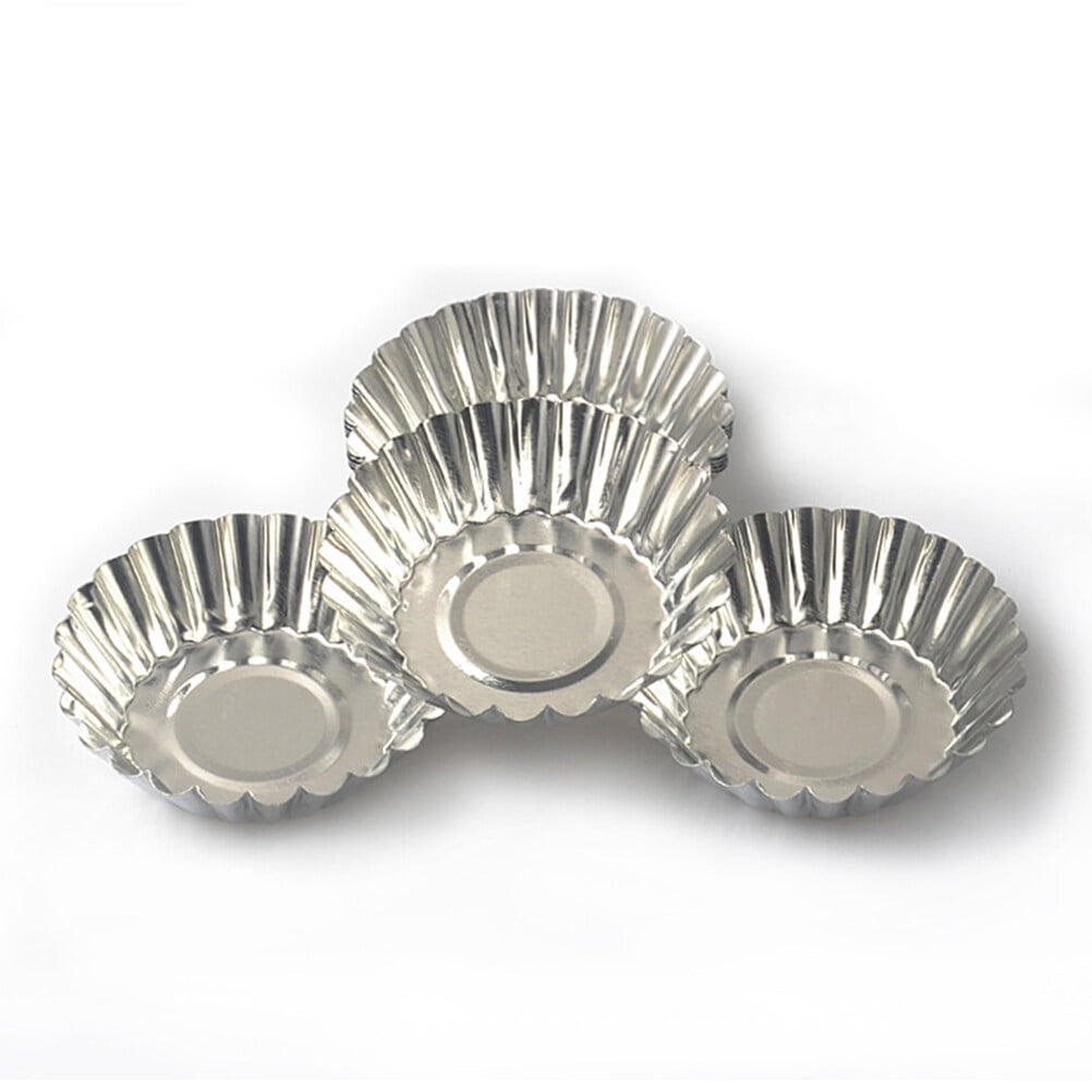 LABSERRON 50Pcs Non Stick Mini Tart Tins Flower Shape Tinplate Egg Tart ...