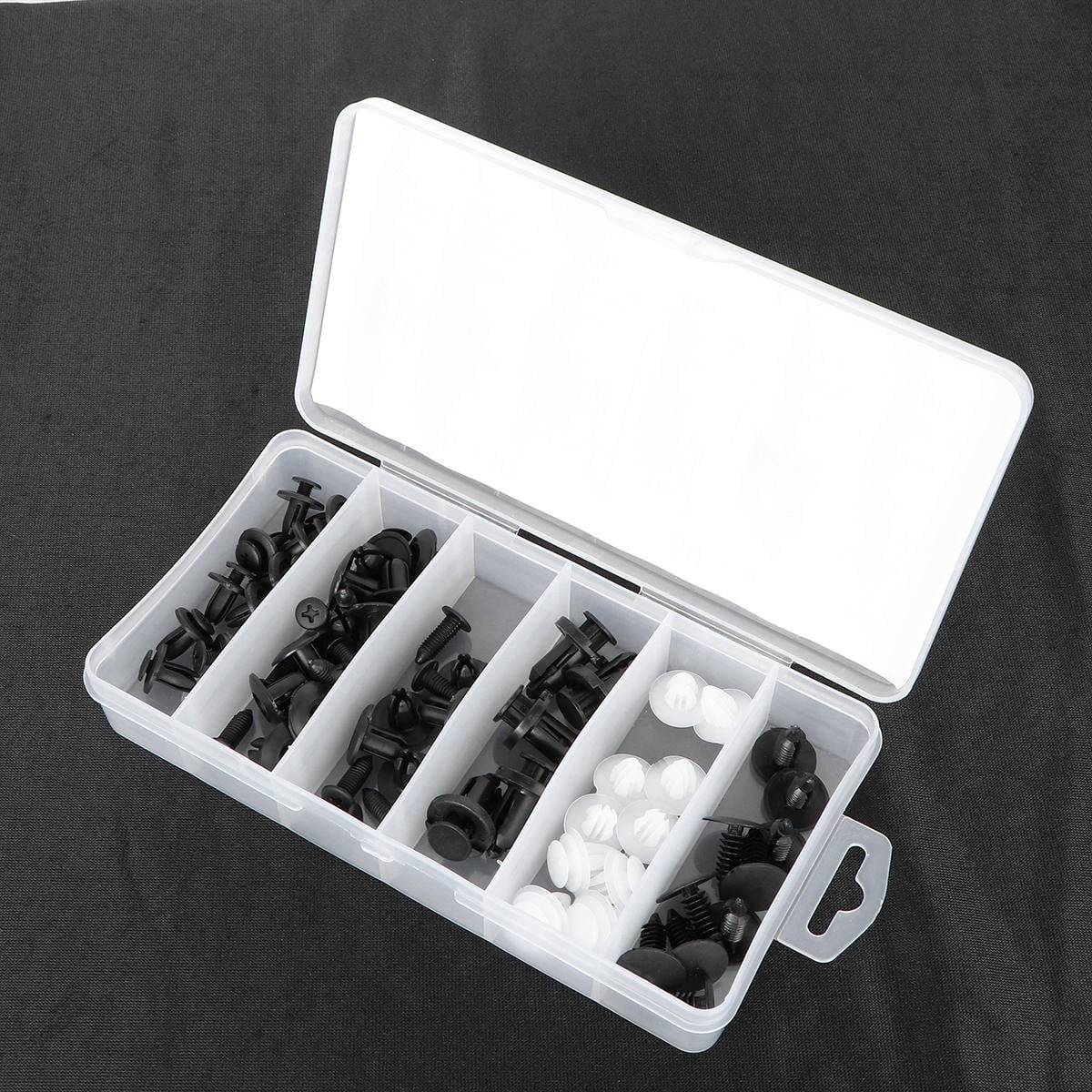 LABSERRON 50Pcs Set Auto Fasteners Plastic Car Rivet Fastener Black ...