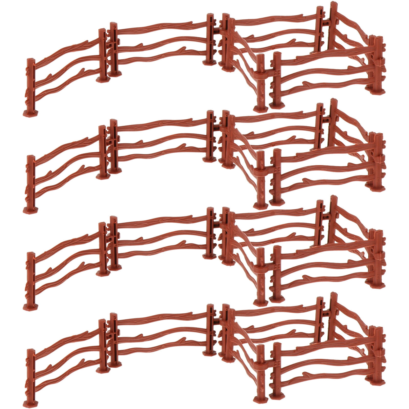LABSERRON 50Pcs Simple Fence Toys Red Plastic Model Fences for Children ...