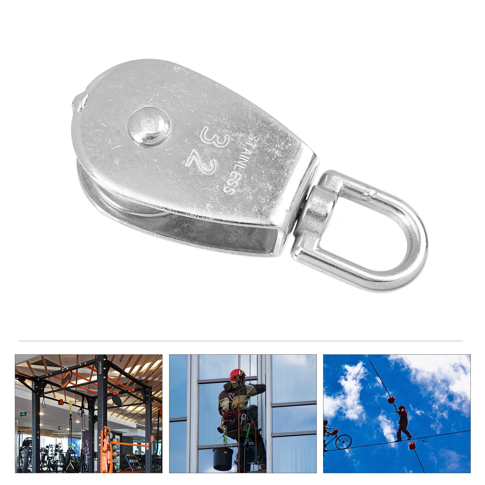 LABSERRON 5Pack Silver Lifting Steel Pulley Rollers for Mining ...